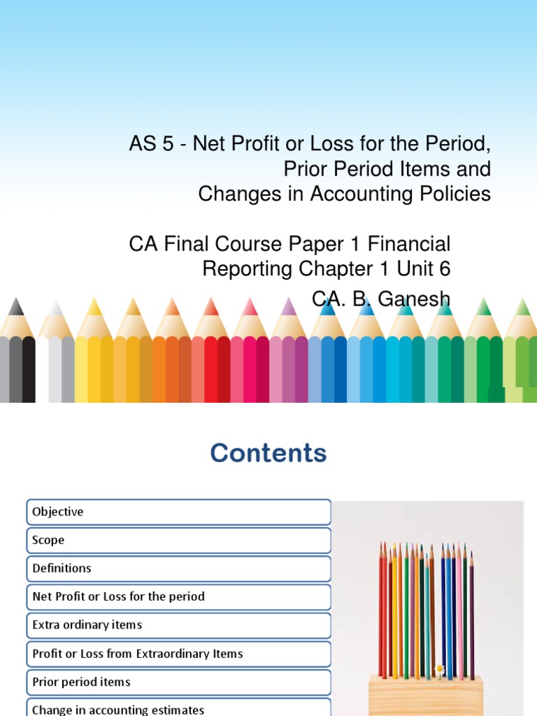 AS 5: Prior Period Items Explained | PDF | Income Statement | Financial ...