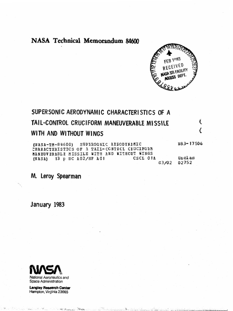 NASA Technical Memorandum: N83-OF AND (NASA) A02/8F 63/02 | Download ...