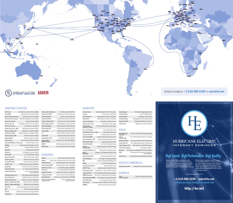Hurricane Electric Fibre Optic Map | PDF | Wide Area Network | Computer ...