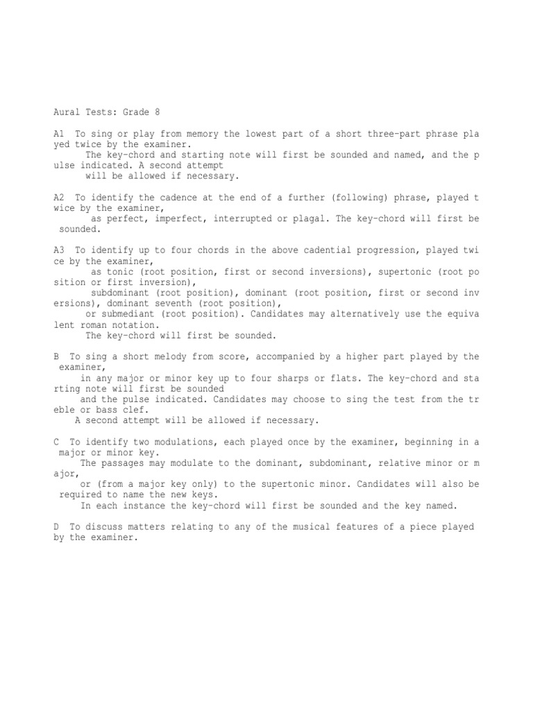 Advanced Aural Skills Exam Guide | PDF | Art