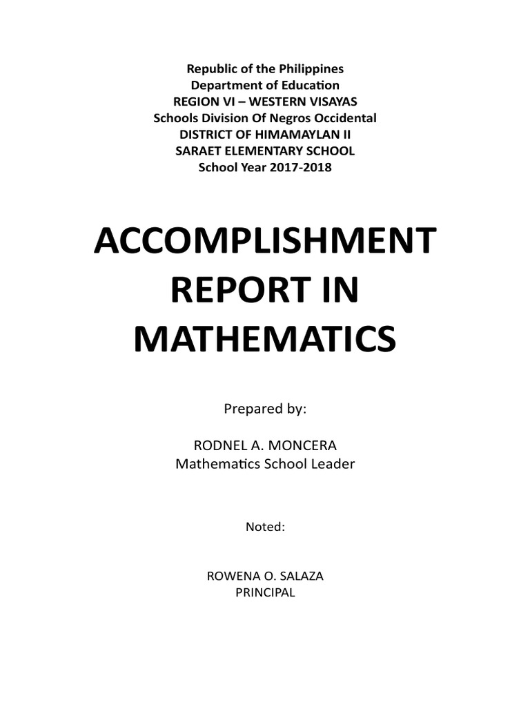 Math Accomplishment | PDF | Teaching Mathematics | Teachers