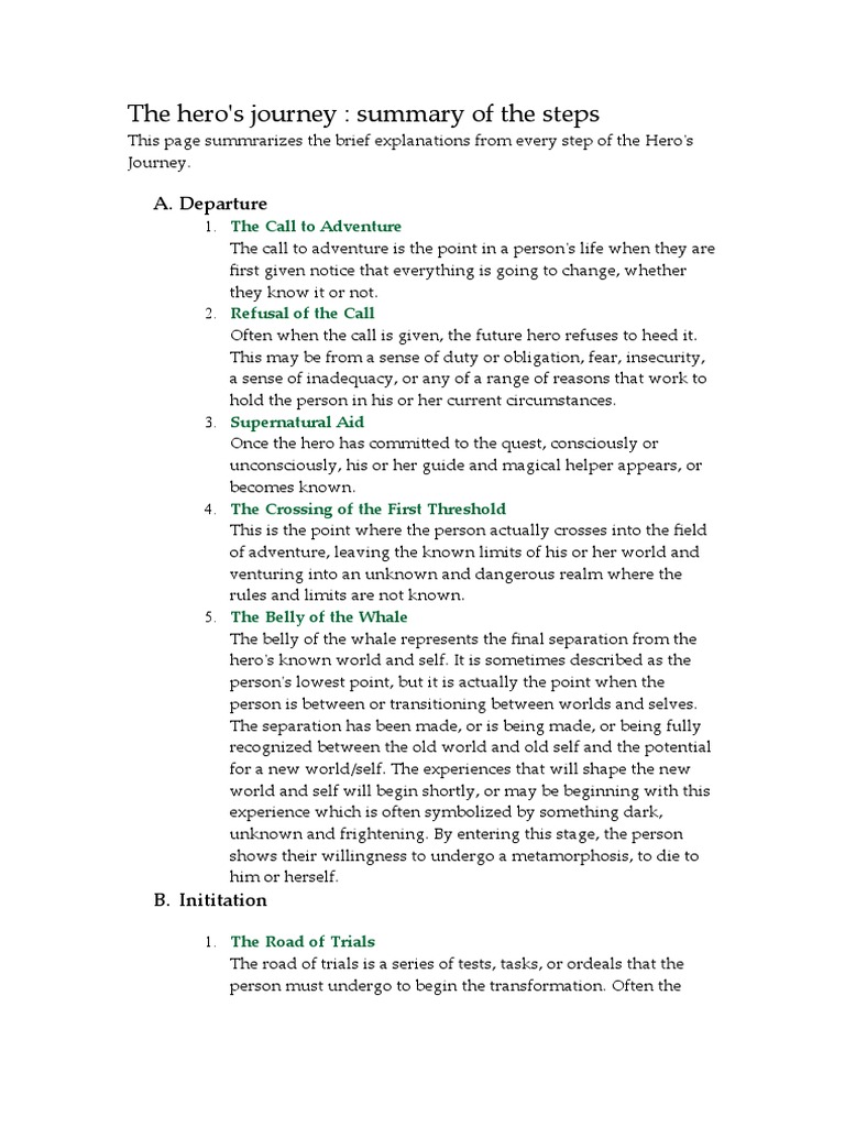 Steps in Heros Journey | PDF | Mythology | Religion And Belief