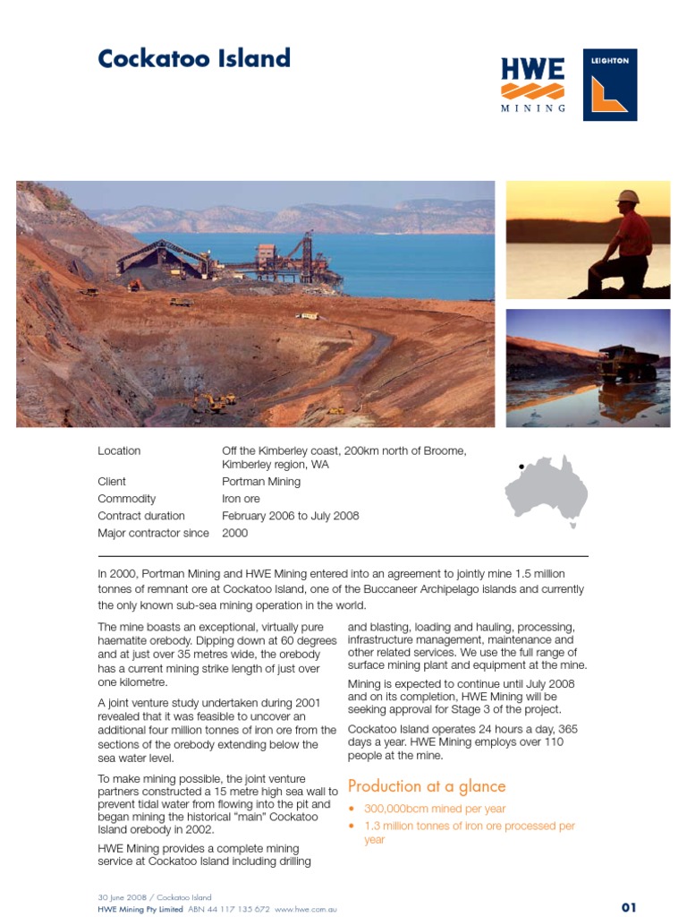Cockatoo Island | PDF | Mining | Economic Sectors
