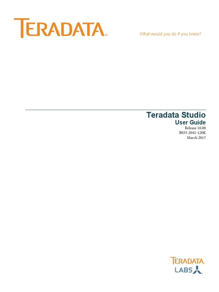 Teradata Studio User Guide | Databases | Sql Teradata Studio User Guide | Databases | Sql