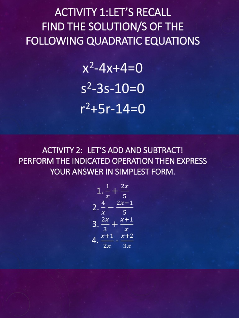 Powerpoint Math | Quadratic Equation | Equations | Free 30-day Trial ...