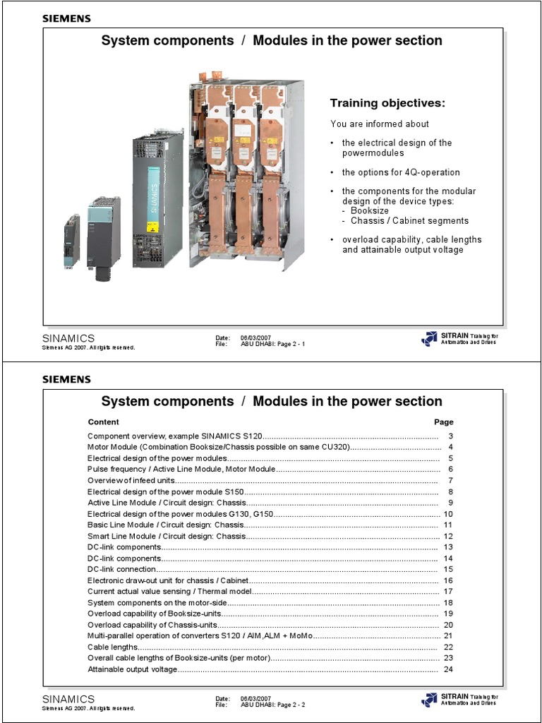 System Components and Modules in SINAMICS S120 Power Systems: An ...