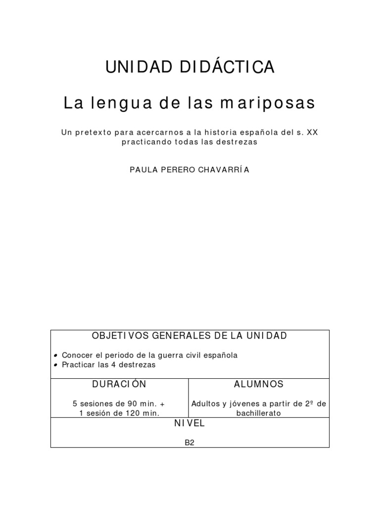 Lengua Mariposas | PDF