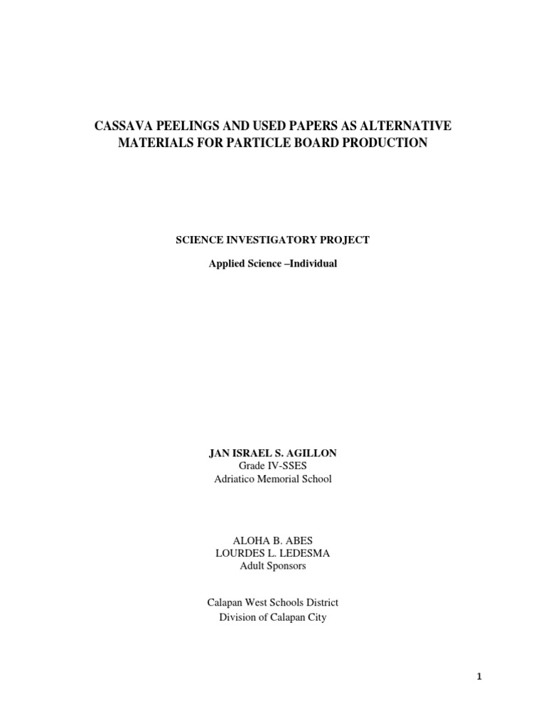 Cassava Peelings and Used Papers As Alte | PDF | Paper | Recycling