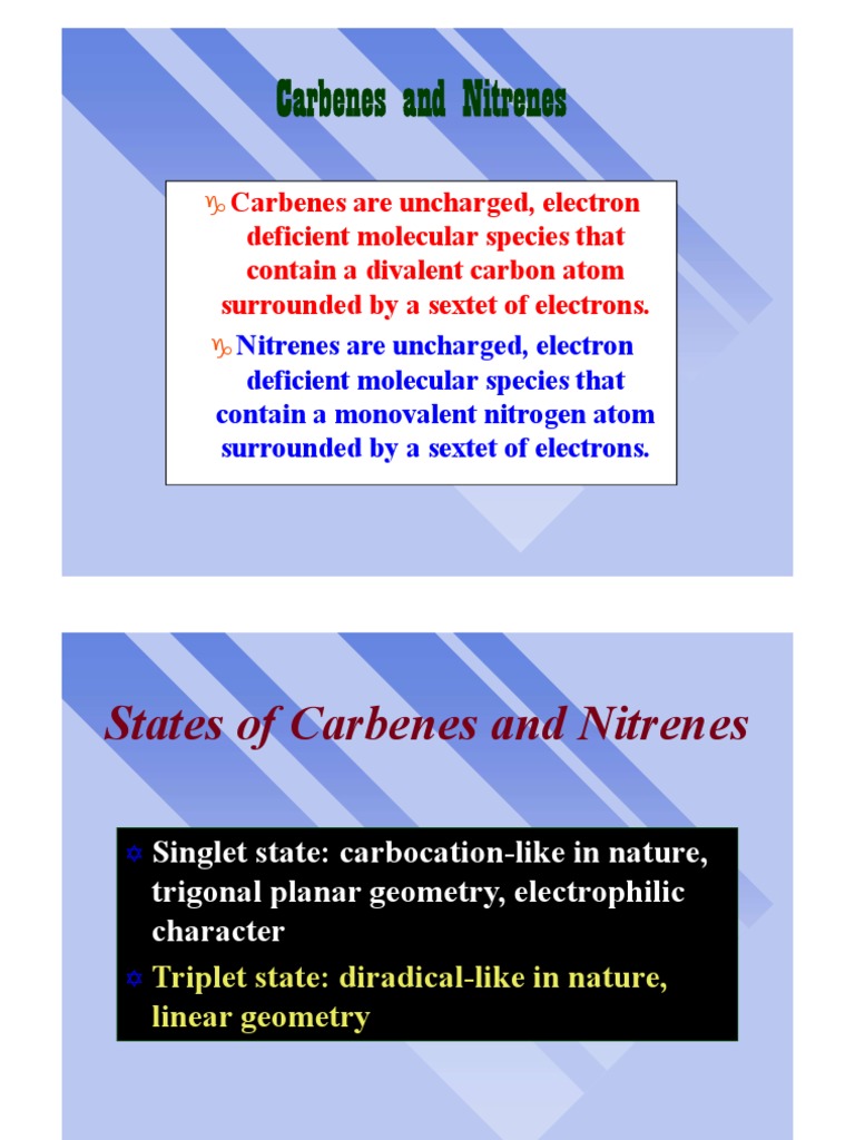 Carbenes and Nitrenes | PDF | Organic Chemistry | Chemistry