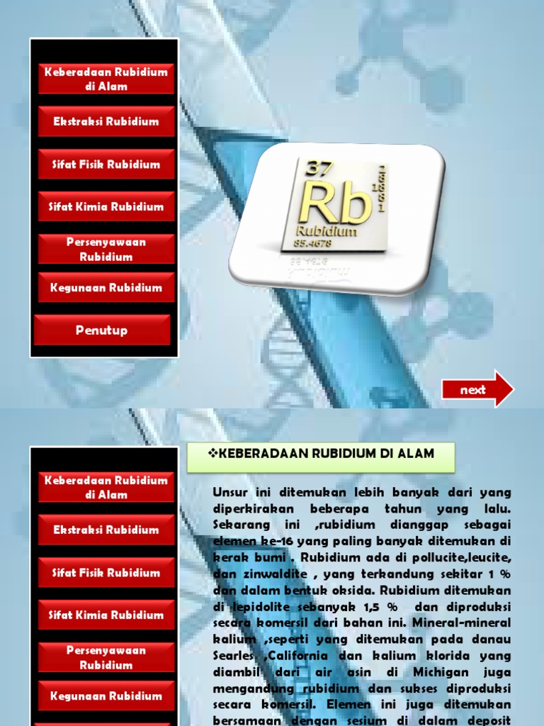 Sifat dan Kegunaan Rubidium | PDF