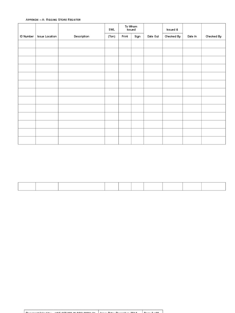 Rigging Loft Register | PDF