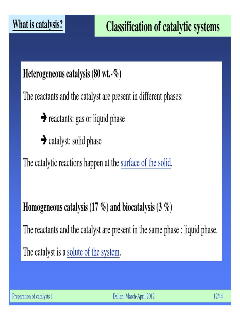 Types of Catalytic Systems Explained | PDF | Science & Mathematics ...