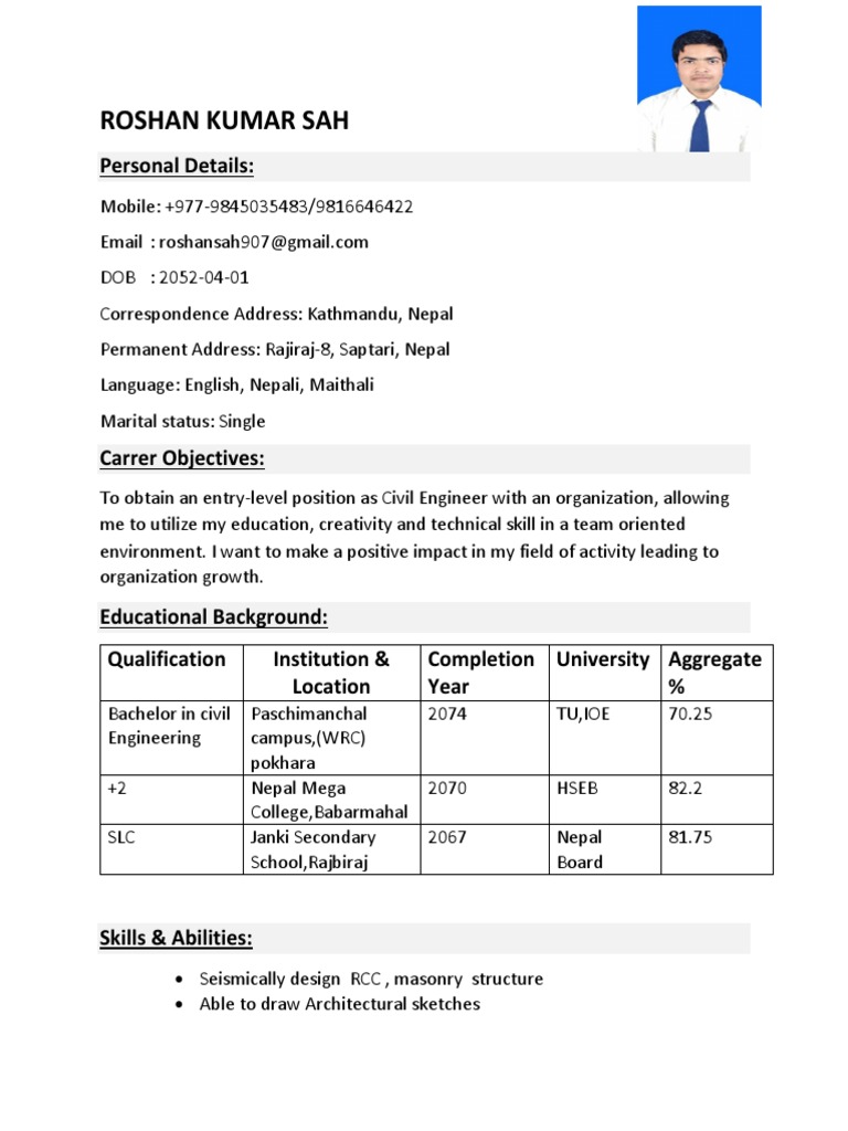 Curriculum Vitae | PDF | Nepal | Engineering