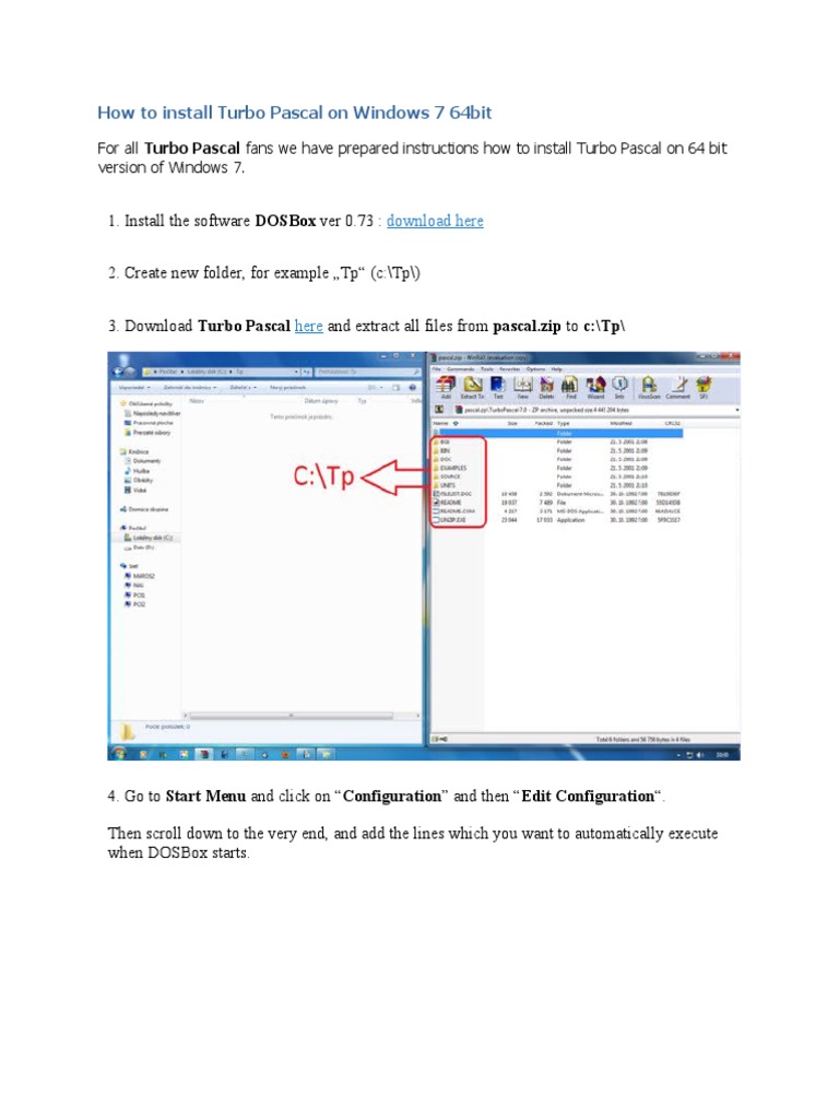 How To Install Turbo Pascal On Windows 7 64bit: Download Here | PDF