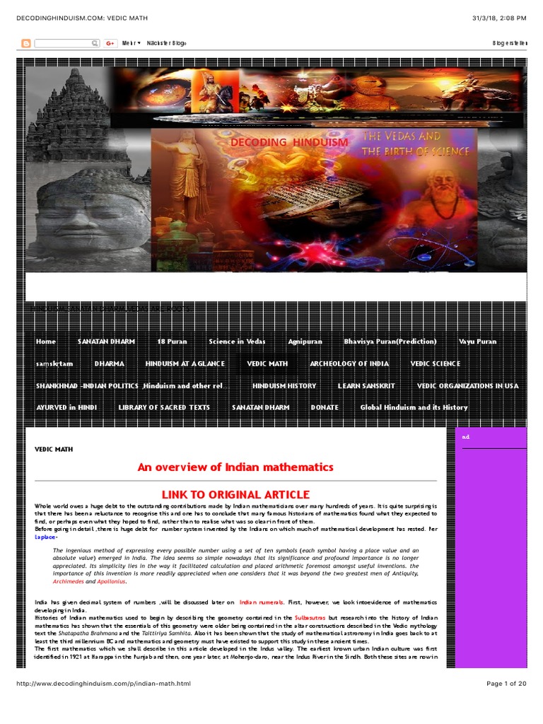 Vedic Mathmatics | PDF | Teaching Mathematics | Vedas