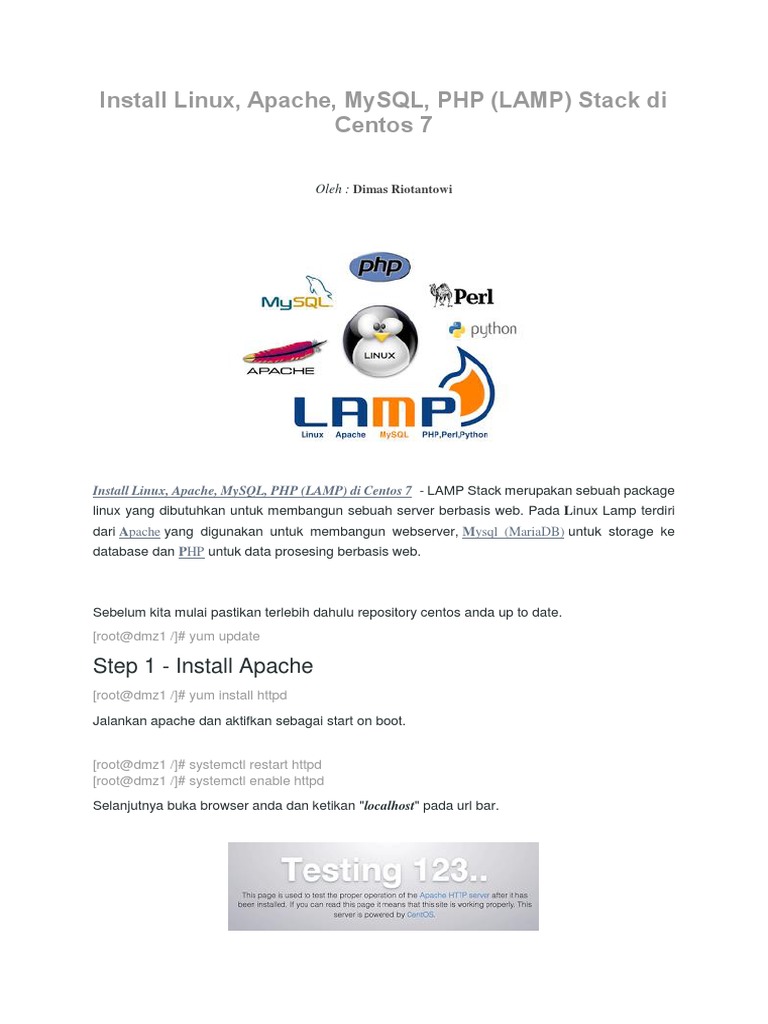 Install LAMP Di Centos 7 | PDF