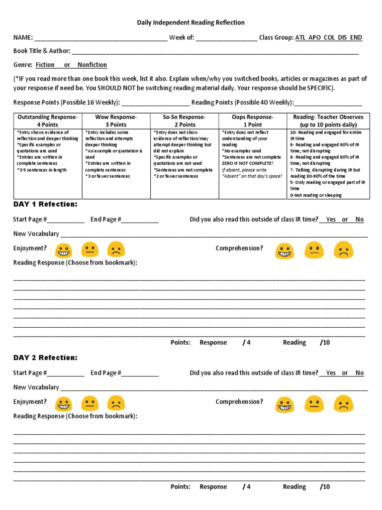 Daily Independent Reading Reflection | PDF | Human Communication ...