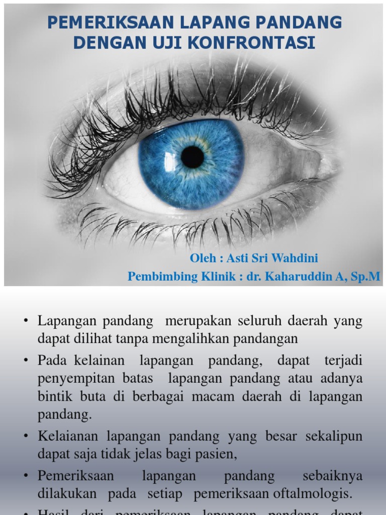 Pemeriksaan Lapang Pandang Dengan Uji Konfrontasi