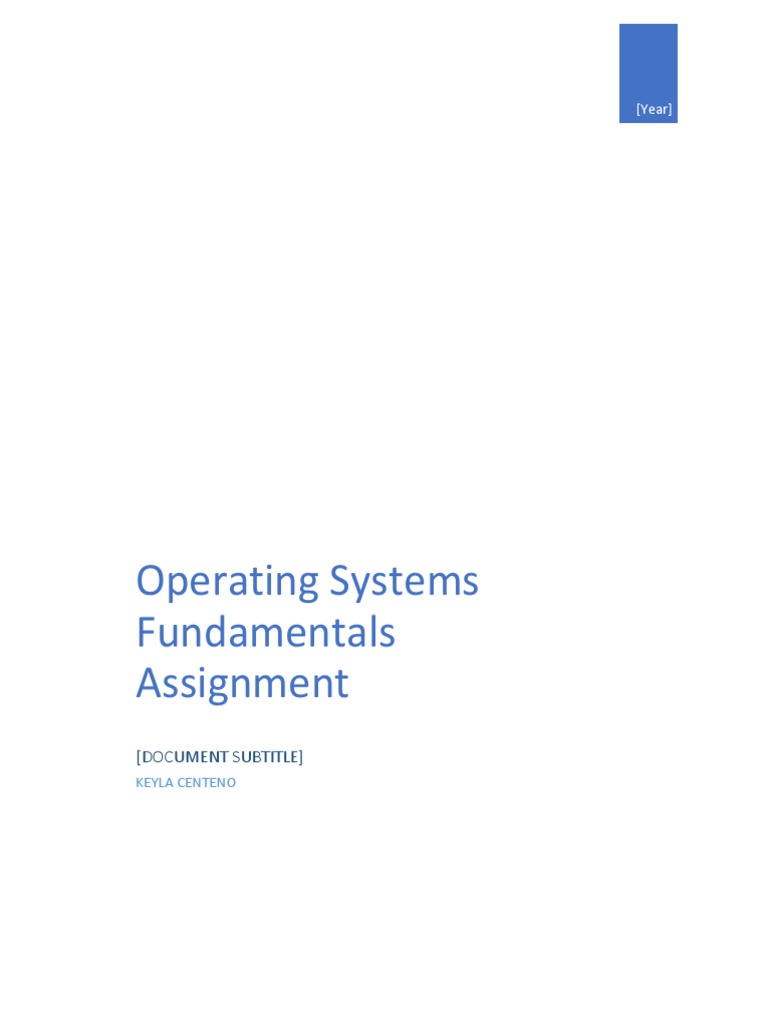 Operating Systems Fundamentals Assignment: (Document Subtitle) | PDF