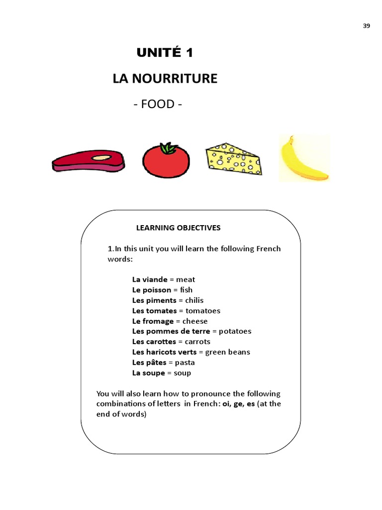 La Nourriture: - Food | PDF | Foods | Cuisine