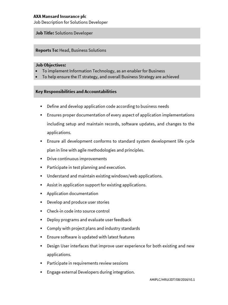 Solutions Developer | PDF