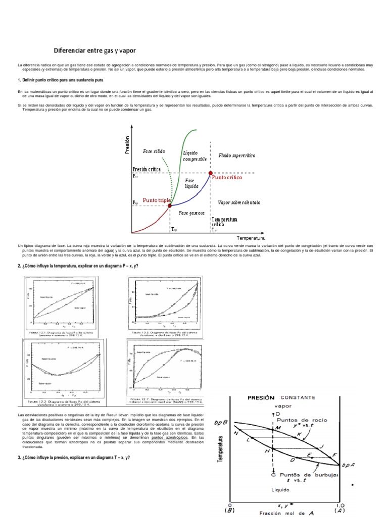 Diferencia Entre Gas y Vapor | PDF | Equilibrio químico | Gases Diferencia Entre Gas y Vapor | PDF | Equilibrio químico | Gases