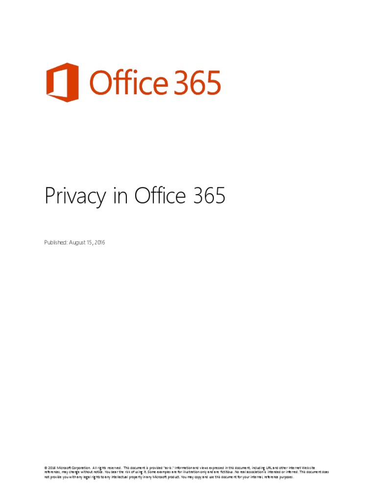 Privacy in Office 365 | PDF | Office 365 | Privacy