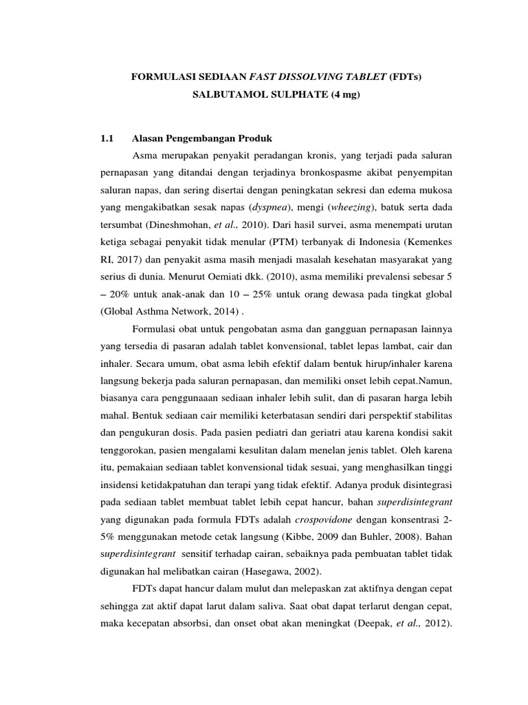 FARINDUS KEL 4 - Salbutamol Fast Dissolving Tablet | PDF