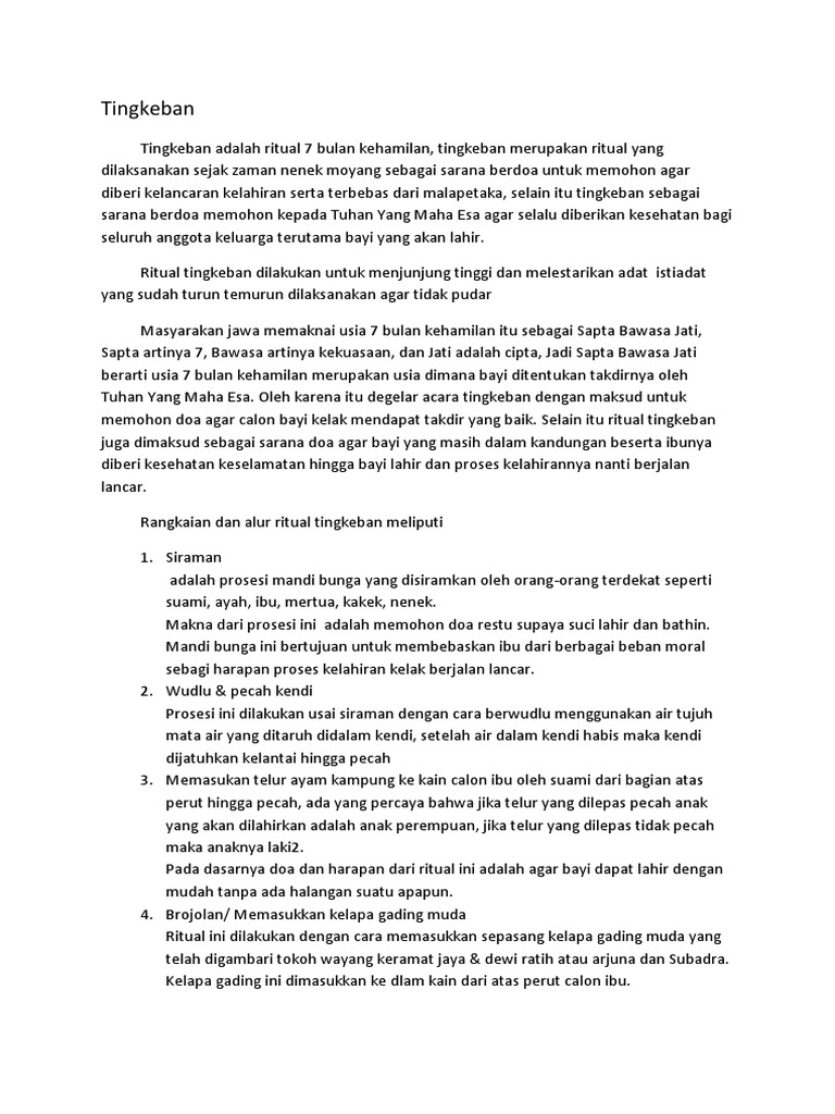Tingkeban | PDF