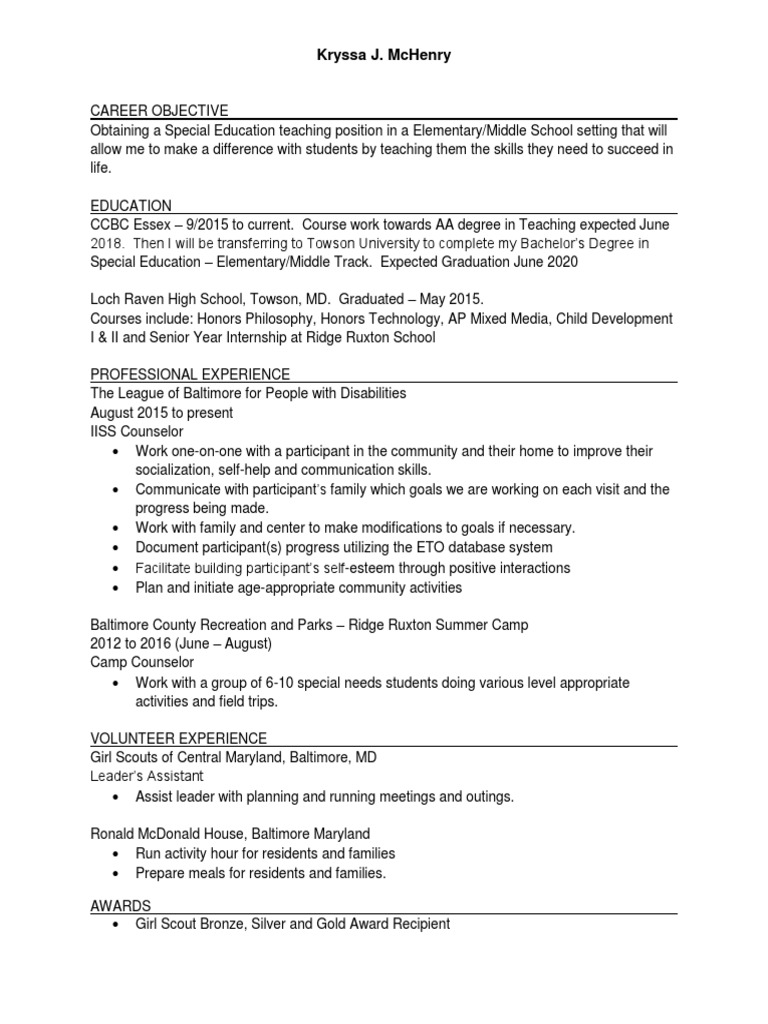Kryssa Resume 5-17 | PDF