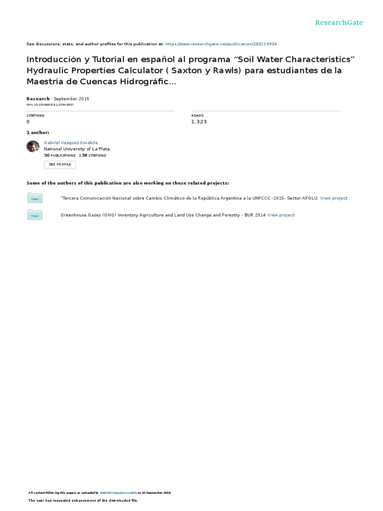 Tutorial Completo UNLP Soil Water Characterisitics | PDF | Salinity | Water