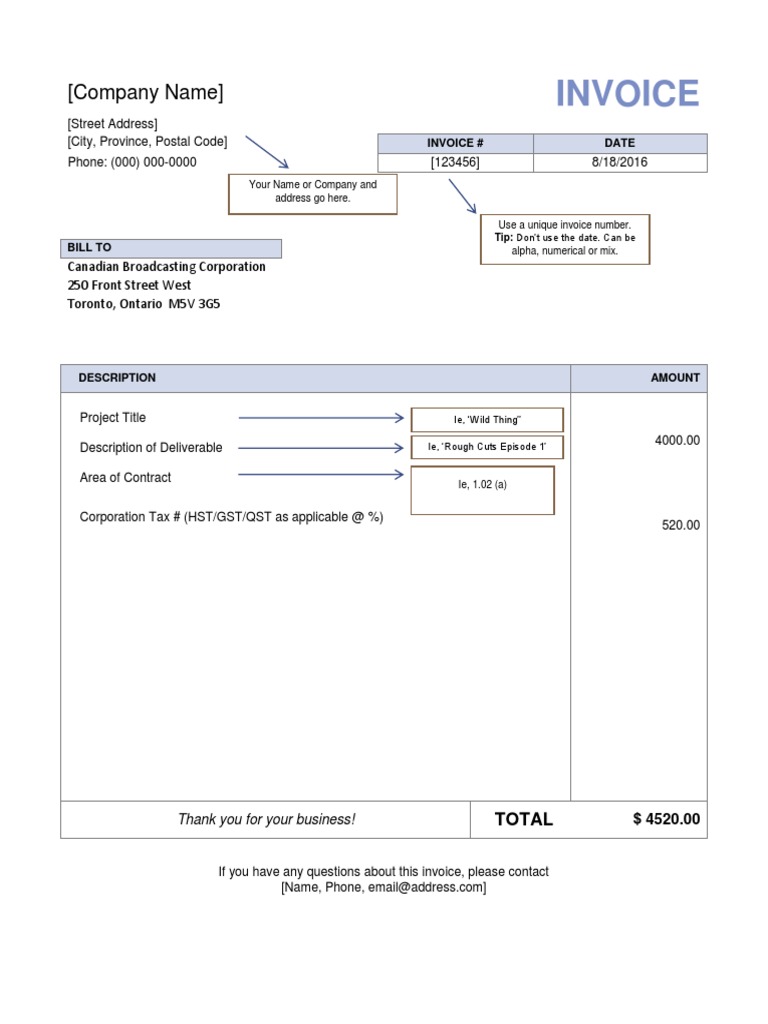 Invoice: (Company Name) | PDF