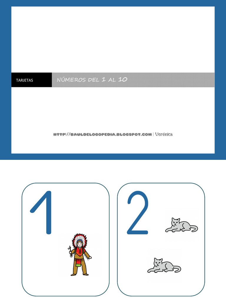 Tarjetas - Numeros Del 1 Al 10 | PDF