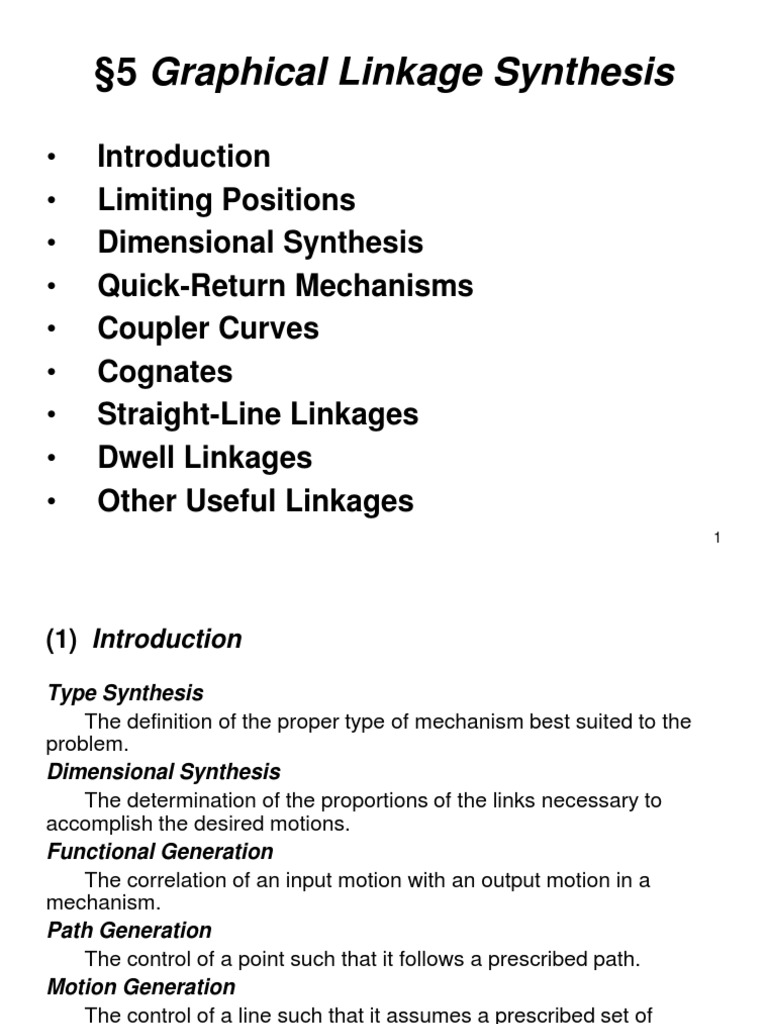 Chapter 5 Graphical Linkage Synthesis | PDF | Applied And Interdisciplinary Physics | Mechanical ...