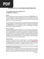 Anexo 1 Ejemplo O Modelo De Opinion Limpia Favorable O No Modificada