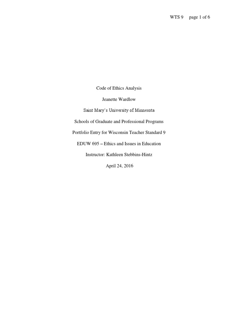 Code of Ethics Assignment | PDF | Integrity | Confidentiality