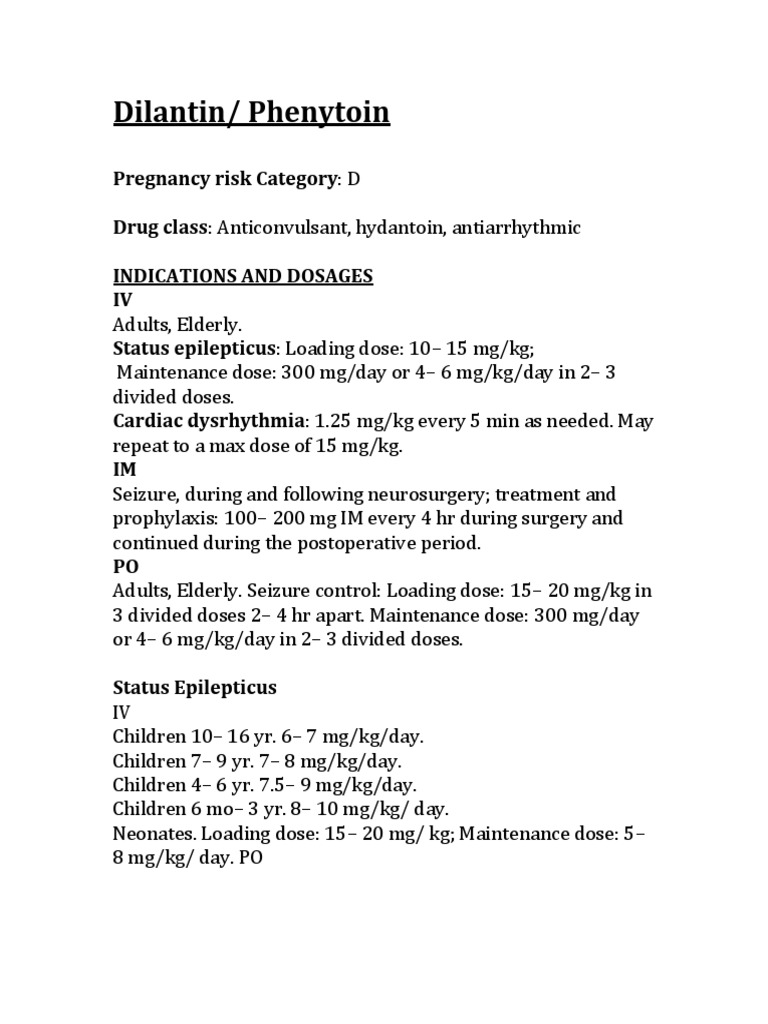 Dilantin | PDF | Medical Specialties | Drugs