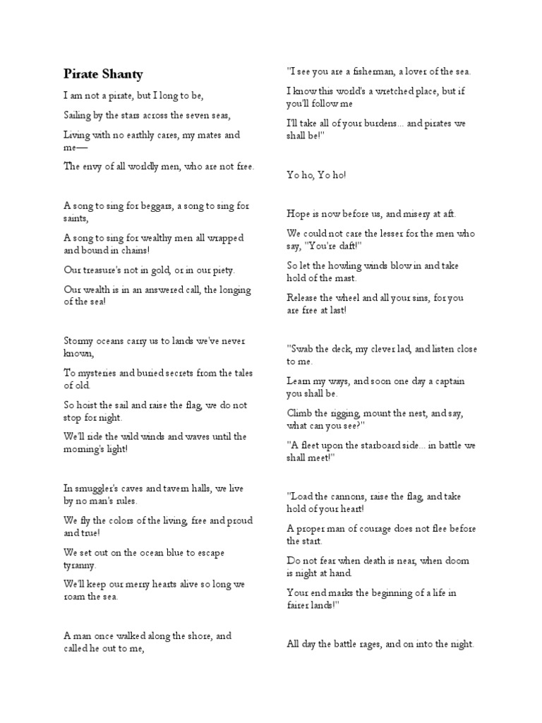 Pirate Shanties | Seven Deadly Sins