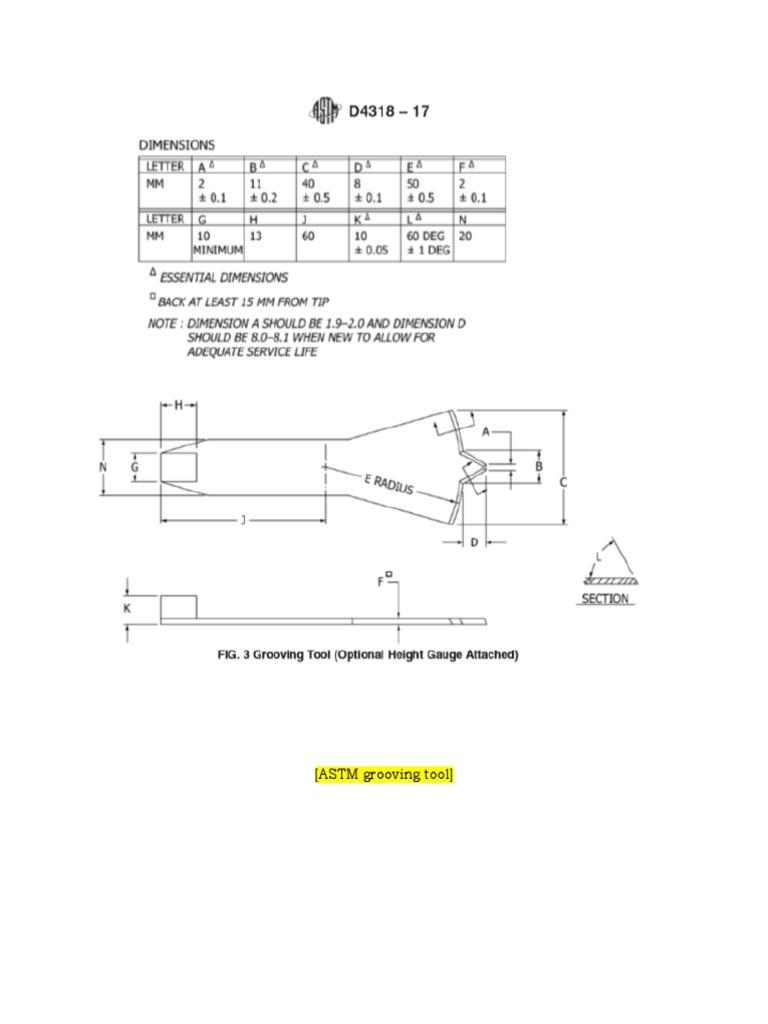 ASTM Grooving Tool | PDF