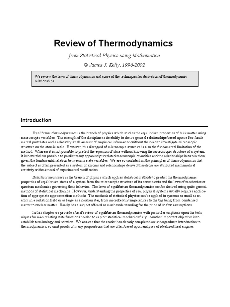 Review Thermodynamics | PDF