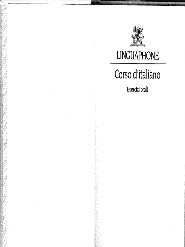 Linguaphone Italian - Oral Exercises PDF | PDF