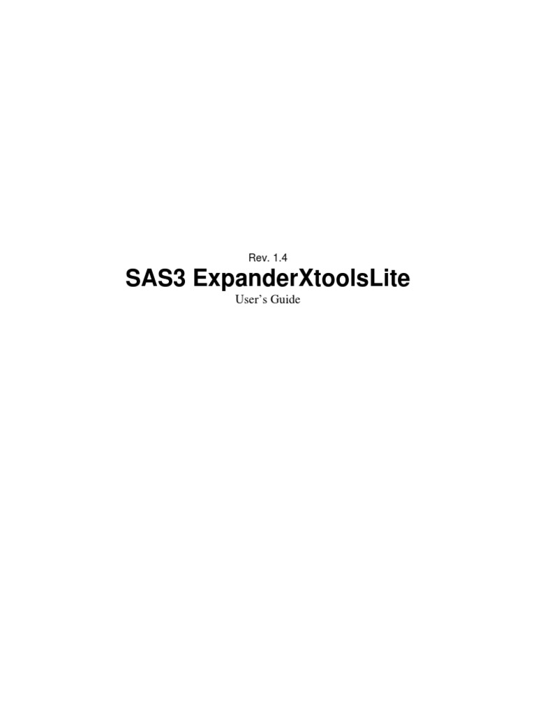 SAS3ExpanderXtoolsLite UserGuide | PDF | Installation (Computer Programs) | Operating System