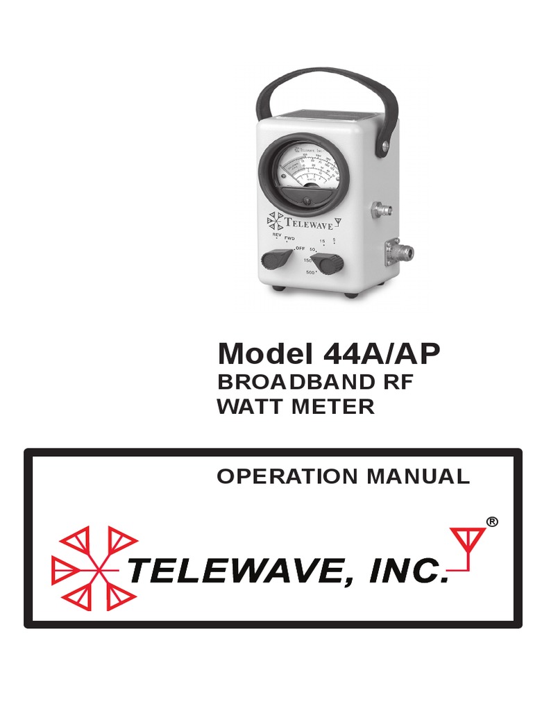 Manual de Uso Del Vatimetro Analogico Telewave 44A | PDF | Coaxial ...