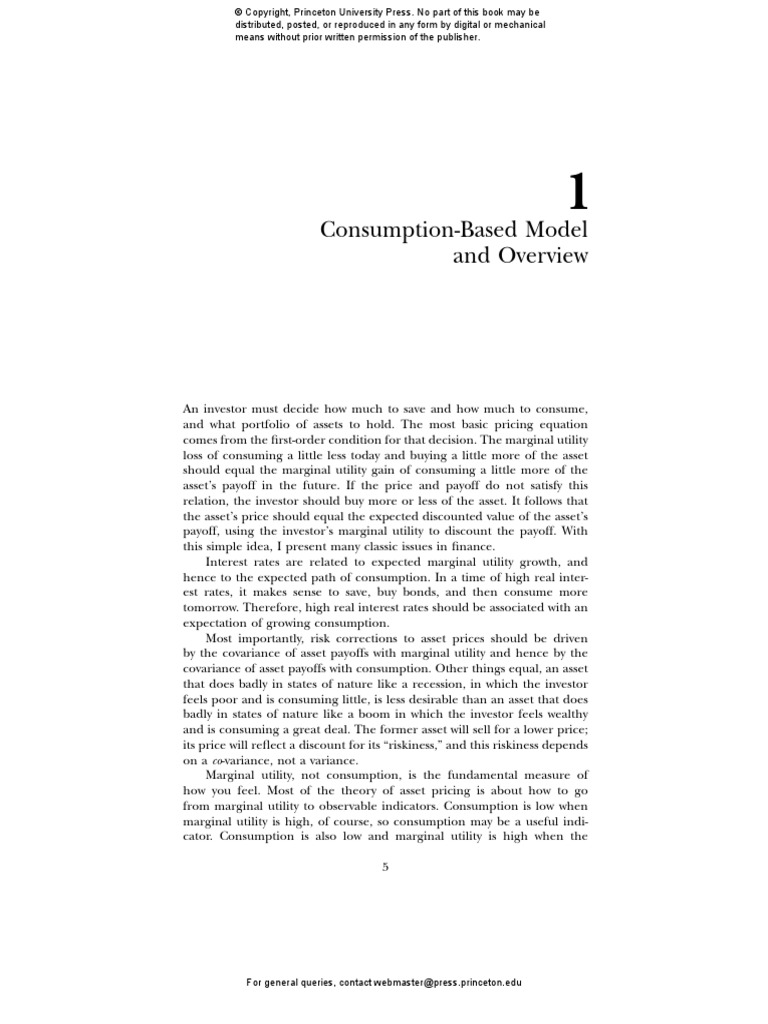 Consumption-Based Model and Overview | PDF | Beta (Finance) | Utility