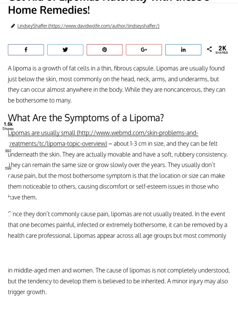 Get Rid of Lipomas Naturally With These 3 Home Remedies! | PDF ...