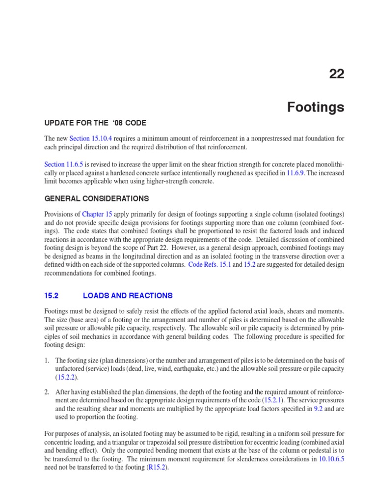 PCA Notes On ACI 318-08 - Chapter 22 - Footings | PDF | Deep Foundation ...