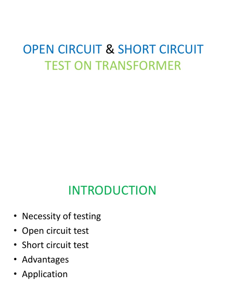 Oc SC Test | PDF | Transformer | Electrical Components