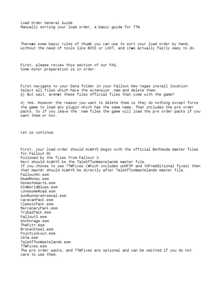 Load Order TTW | PDF | Software | Computing