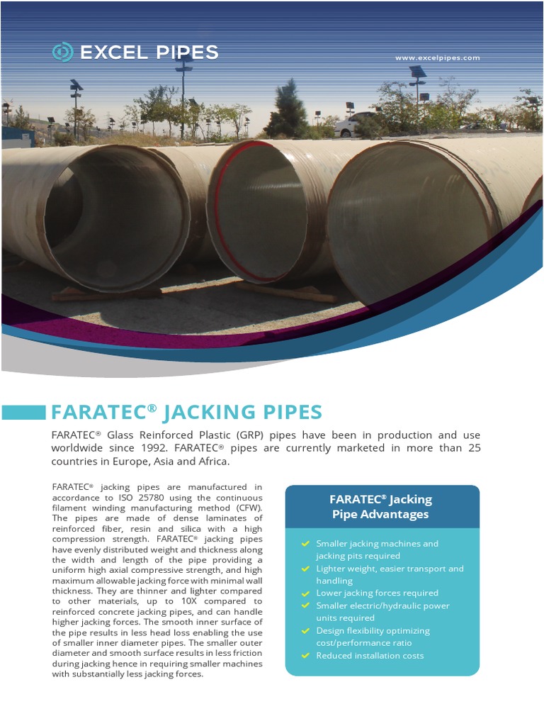 Excel Pipes Jacking Pipes | PDF | Fiberglass | Pipe (Fluid Conveyance)