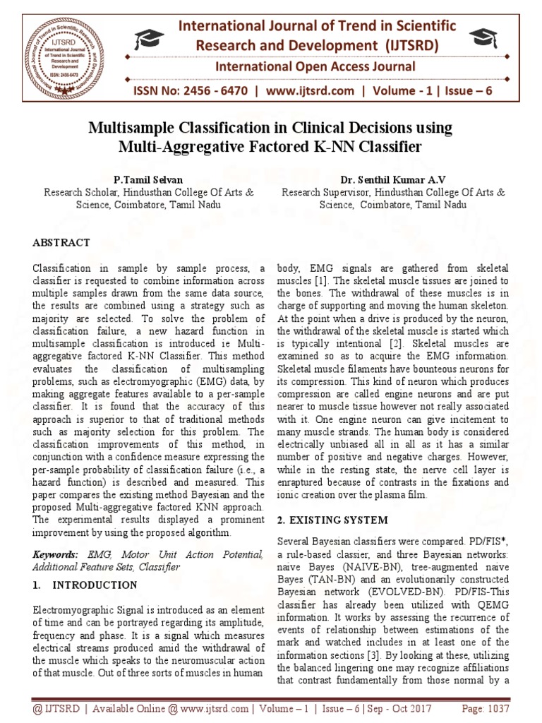 Multisample Classification in Clinical Decisions Using Multi-Aggregative Factored K-NN ...